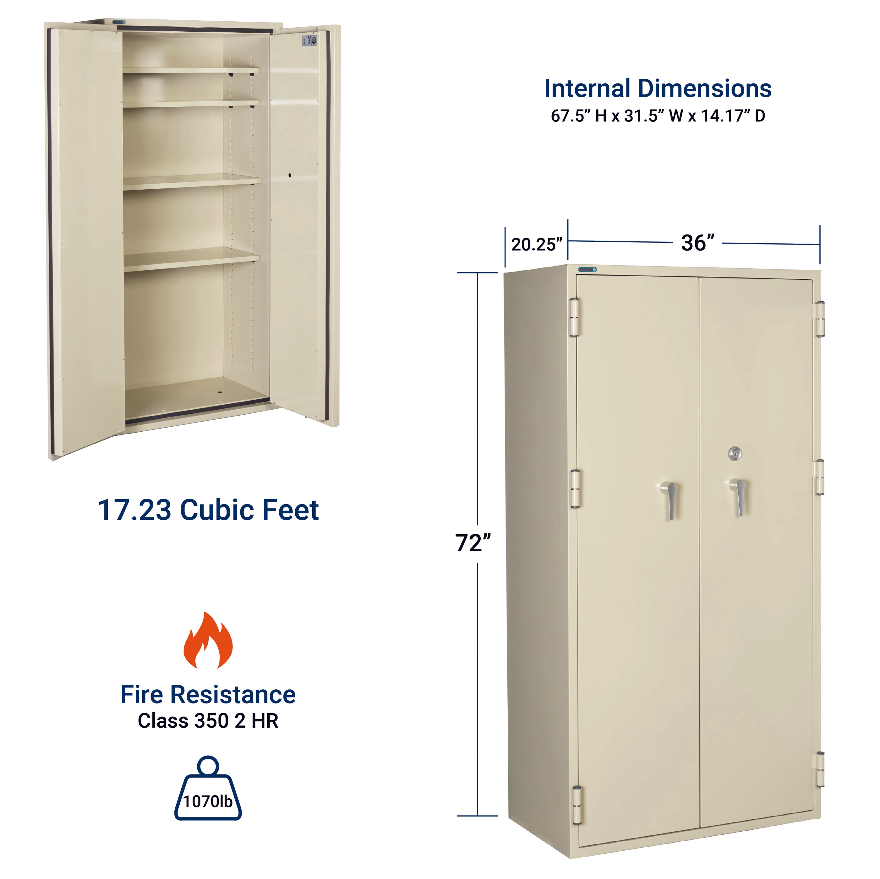 Phoenix FRSC72, 72 inch Fireproof Storage Cabinet with Water Seal and ...