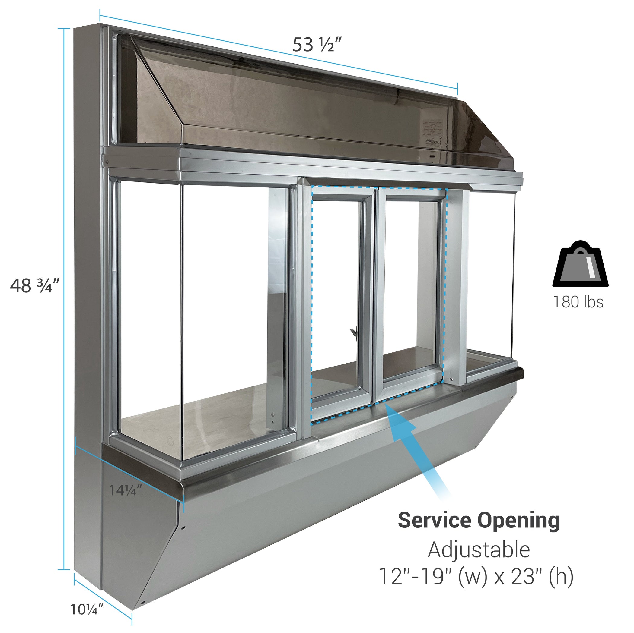Manual Open/ Self Close Bi-parting Drive Thru Window | CSE-RA-BO10-SC ...