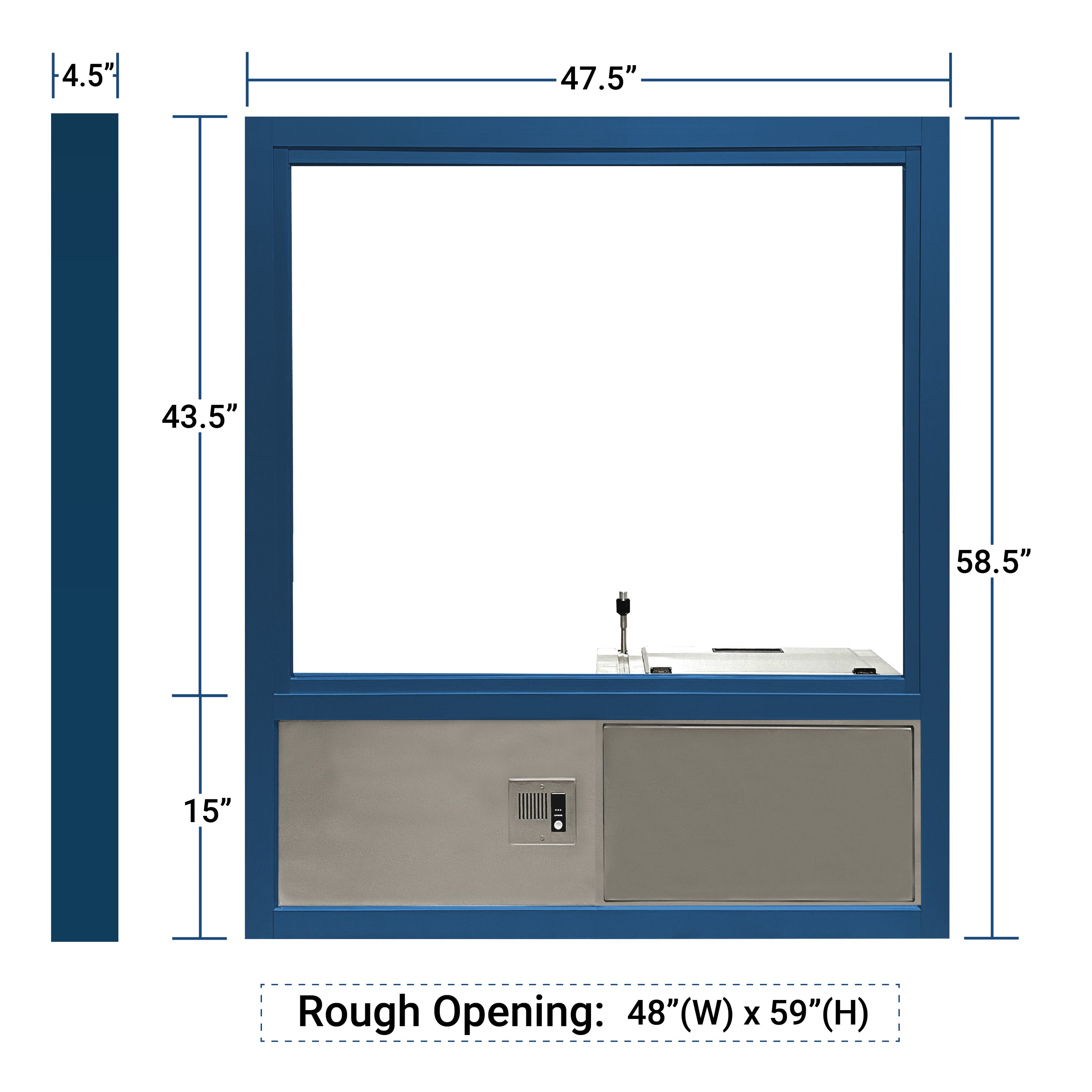 Ready Access 603 | 47 ½”(W) x 58 ½”(H) Security Combo Transaction Wind ...