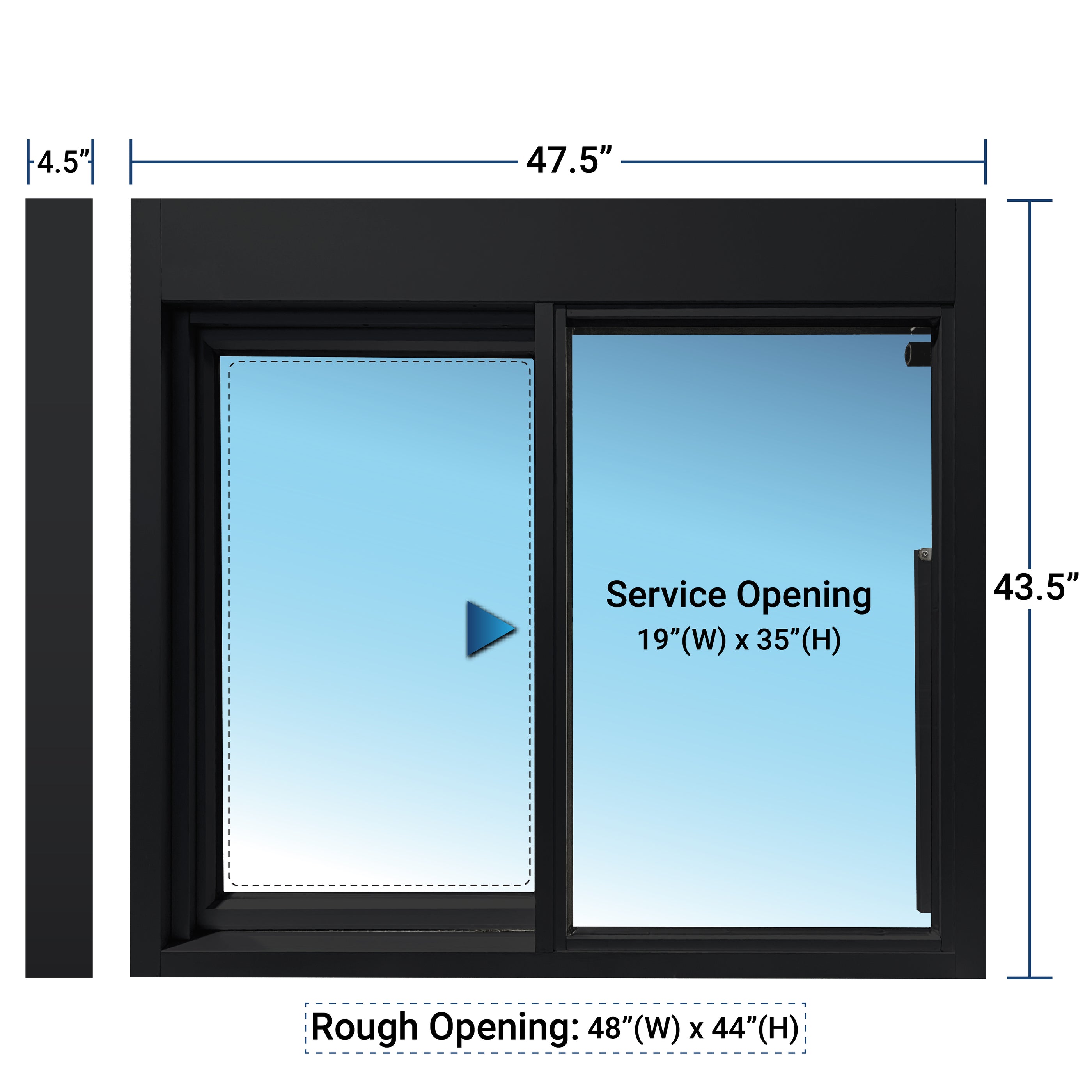 Ready Access 600 Insulated Low-E Self Closing Drive-Thru Slider Window ...