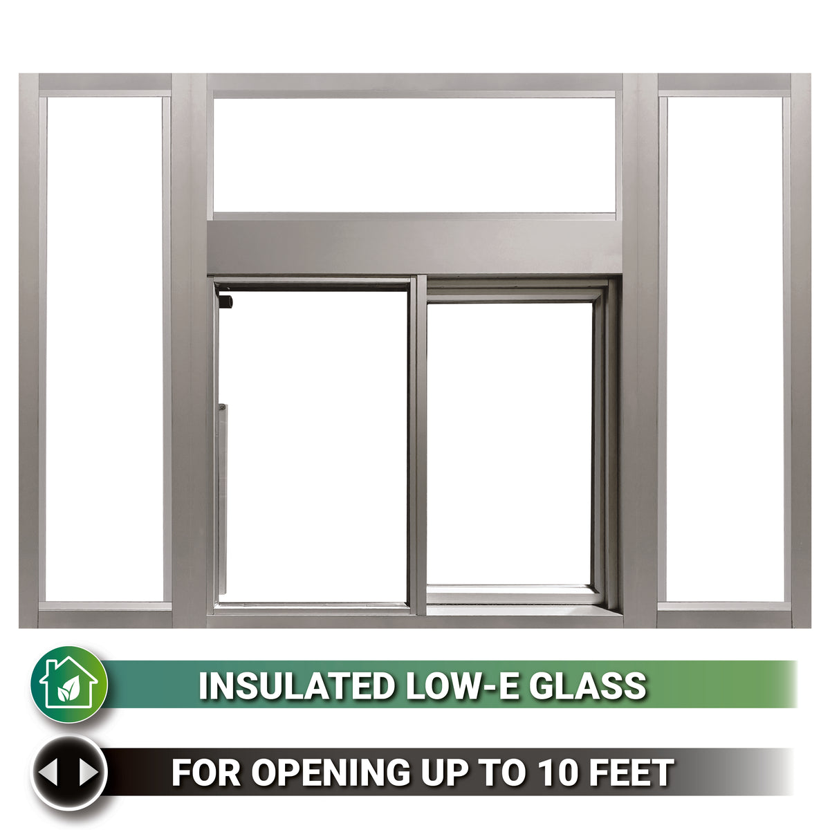 Ready Access 600 Self Closing Drive-Thru Slider Window with Transom an ...