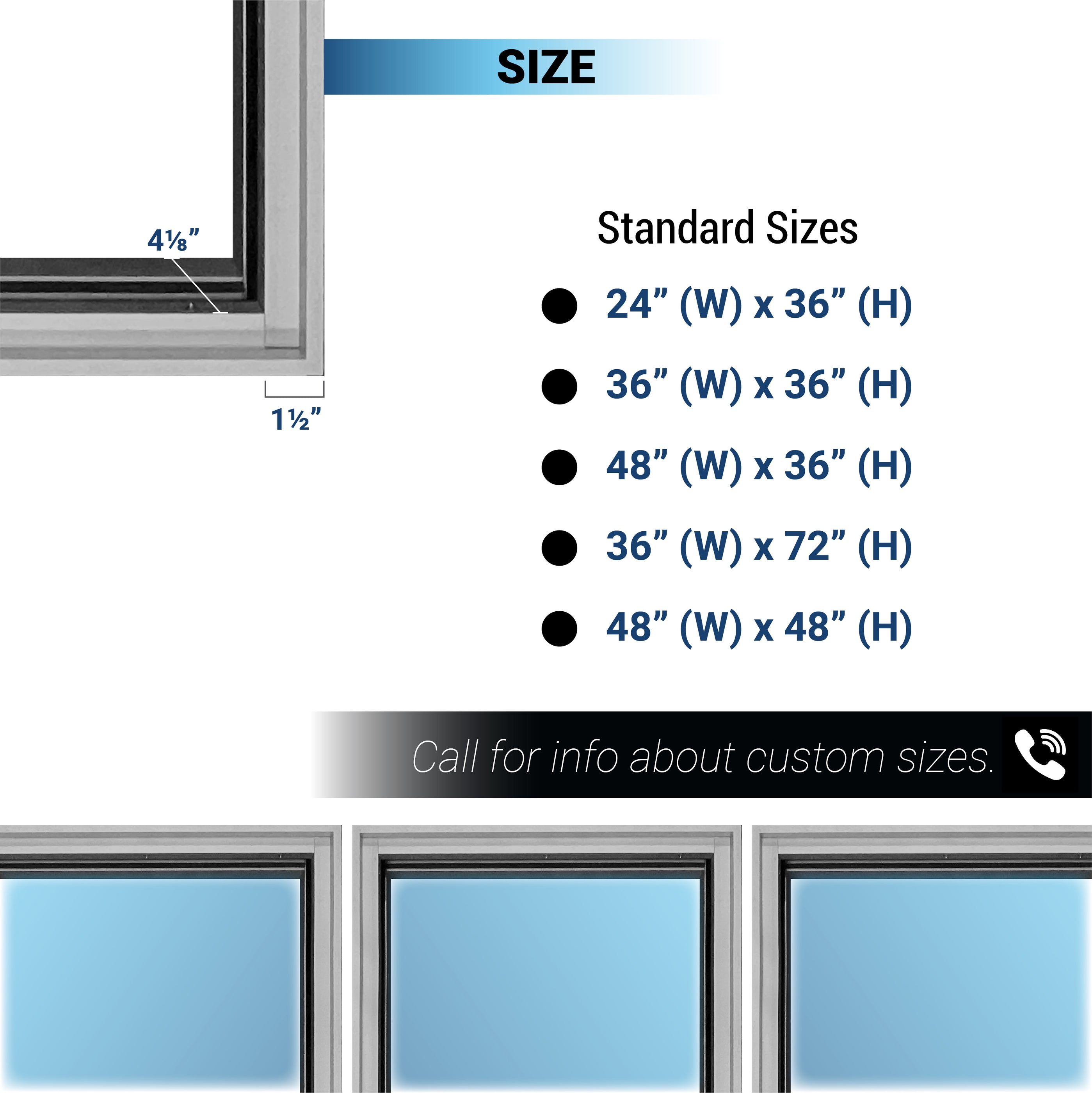 Bullet and Blast Resistant Fixed Interior Aluminum Window | 300 Series ...