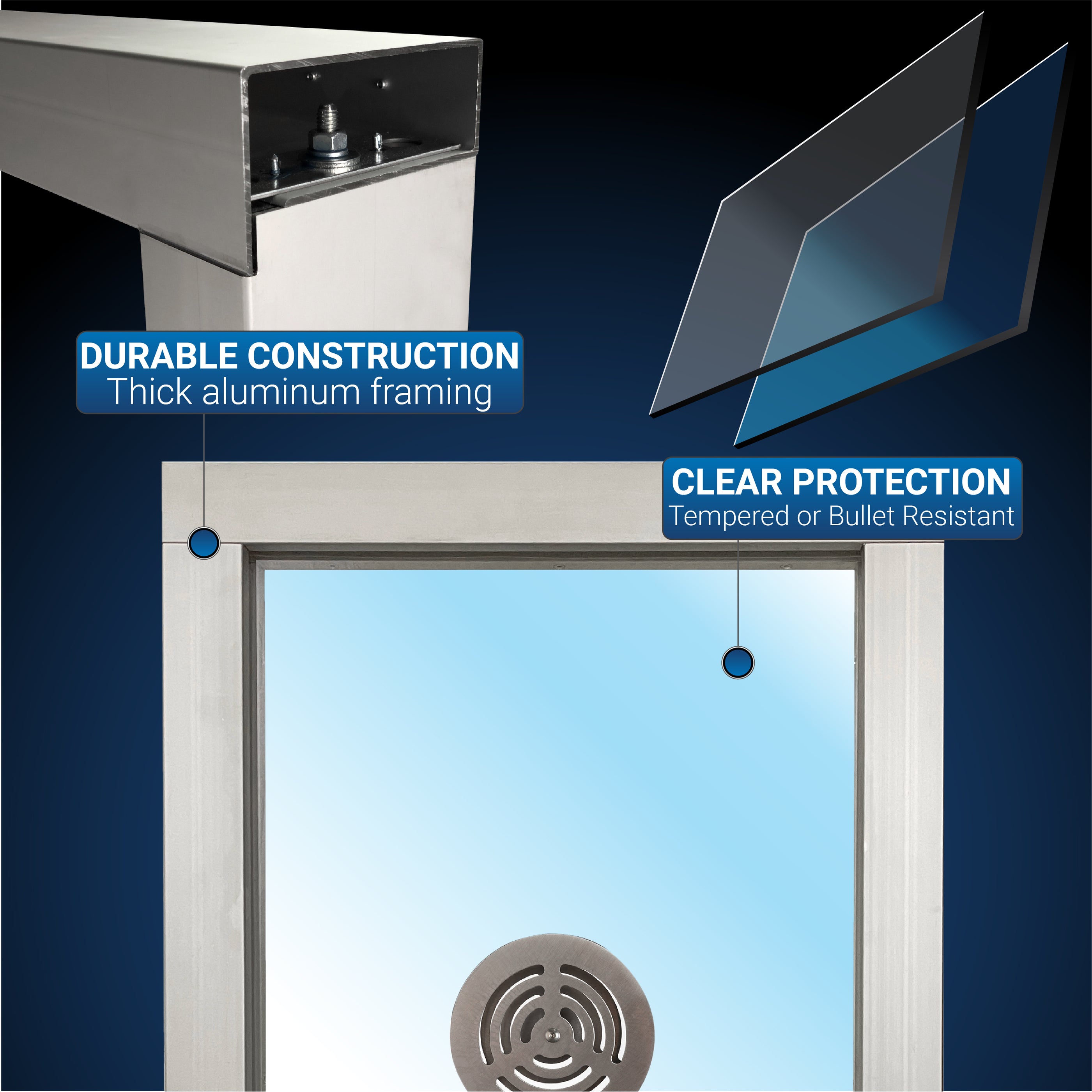 Quikserv TW-9329-CX Ticket Window | Bullet Resistant | Deal Tray ...