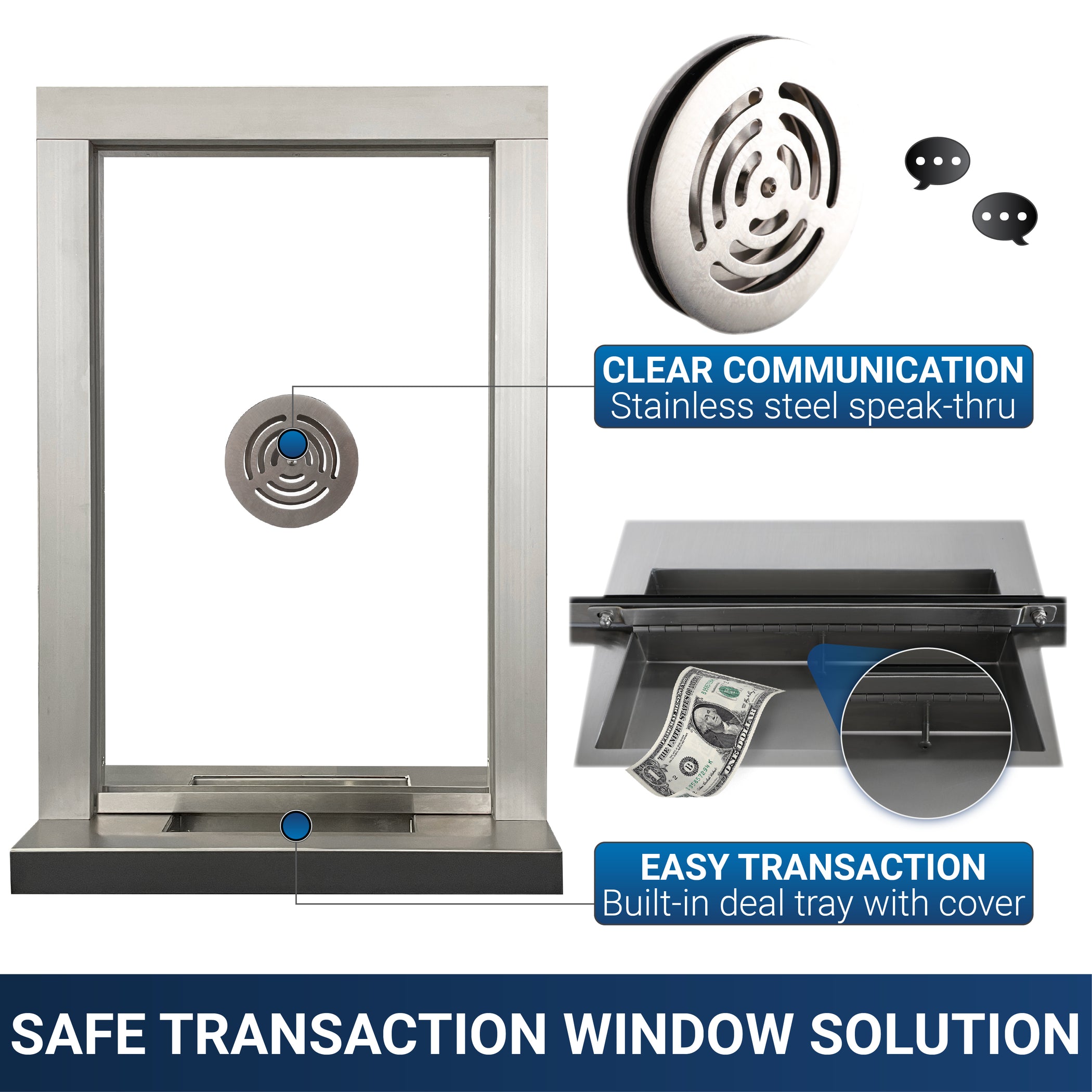 Quikserv TW-9329-CX Ticket Window | Bullet Resistant | Deal Tray ...