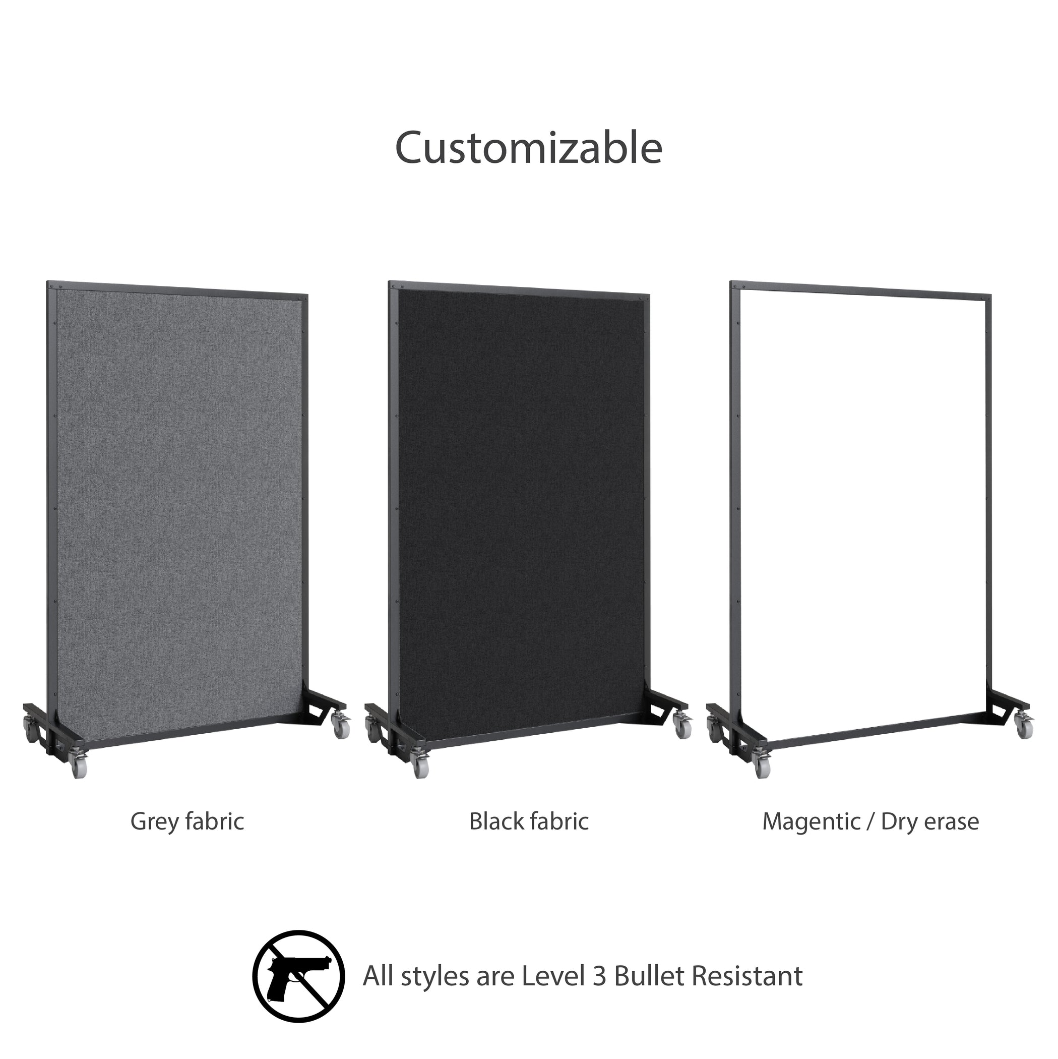 Screenflex Multi-Purpose Ballistic Room Divider on Wheeled Casters | U ...