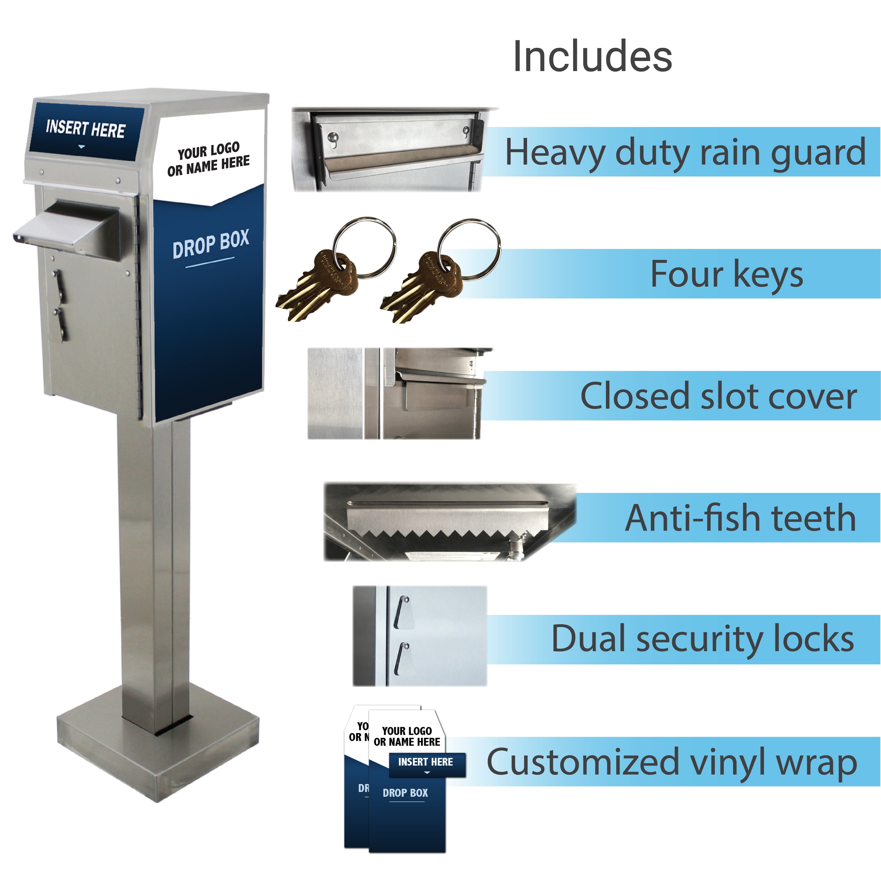 Outdoor Rent Payment Drop Box, Industrial Grade Stainless Steel ...