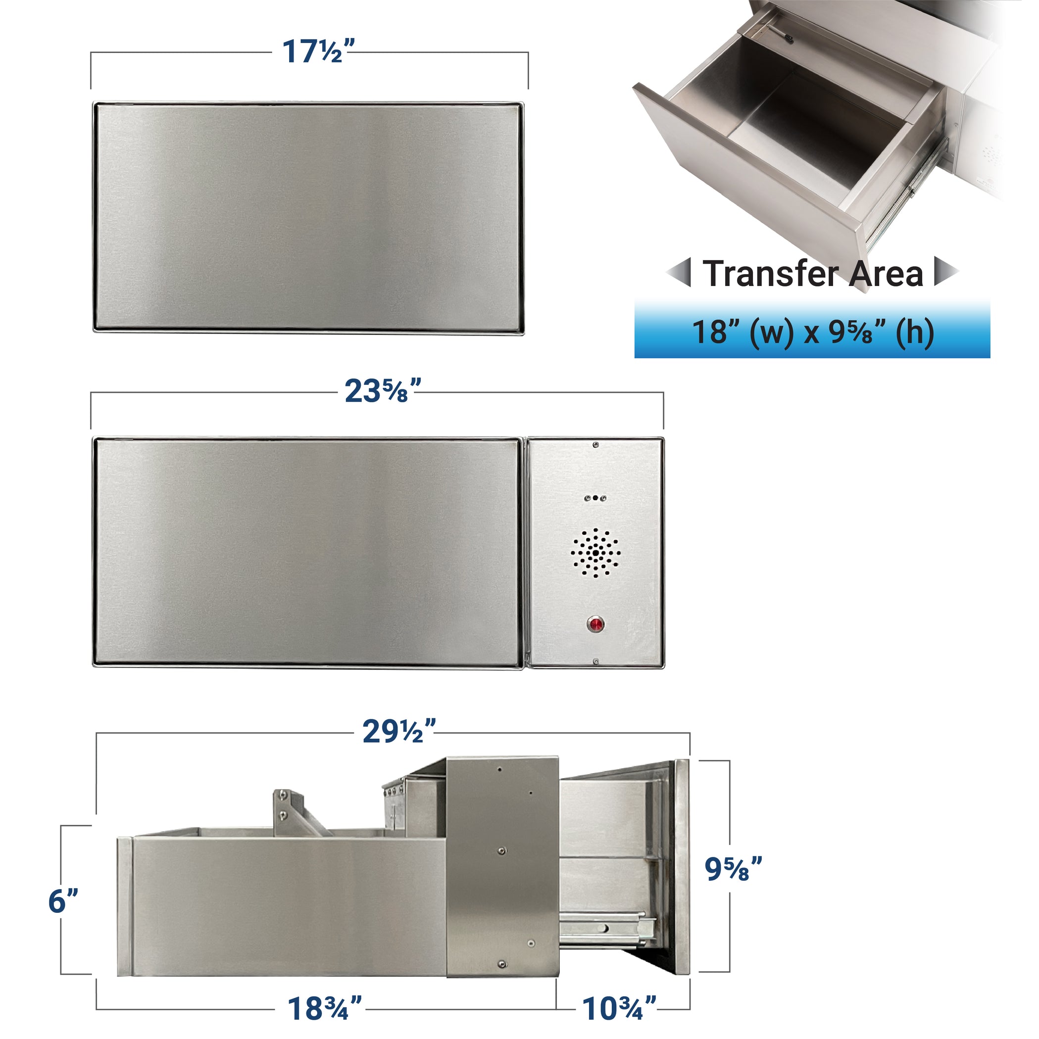 Large Walk Up Dual Purpose Transaction Drawer with Speaker | CSE-QS-QST ...