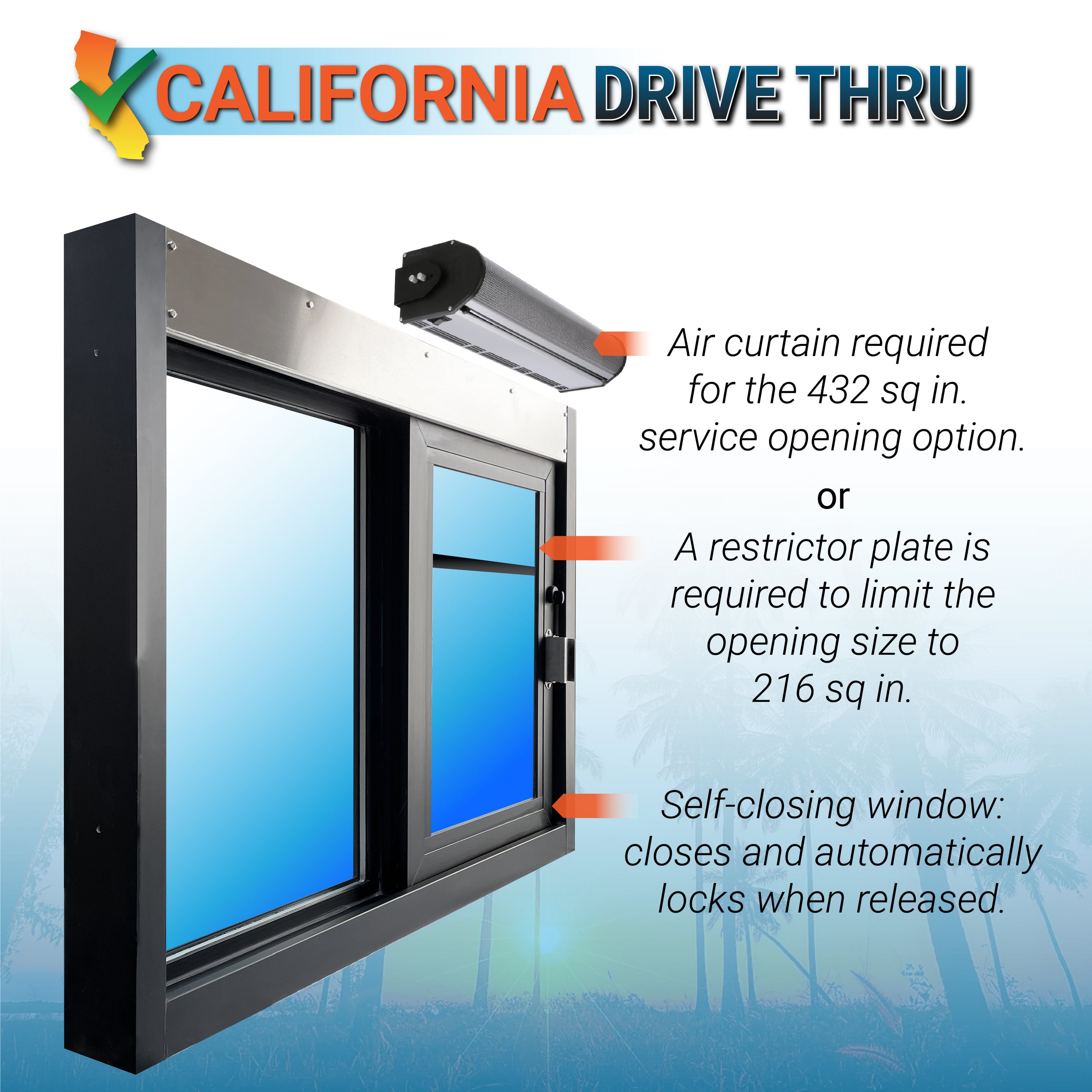 Quikserv California Drive Thru Slider Window for QSR Food Service | Re ...