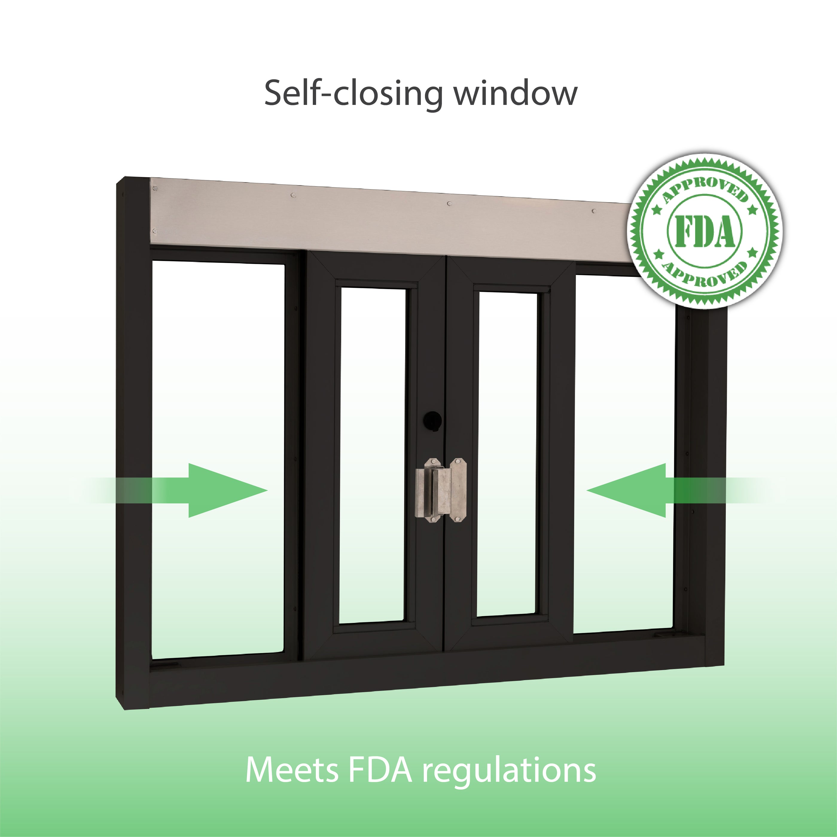 Quikserv Bi-parting Self Closing Drive Thru Window | | Multiple Sizes ...