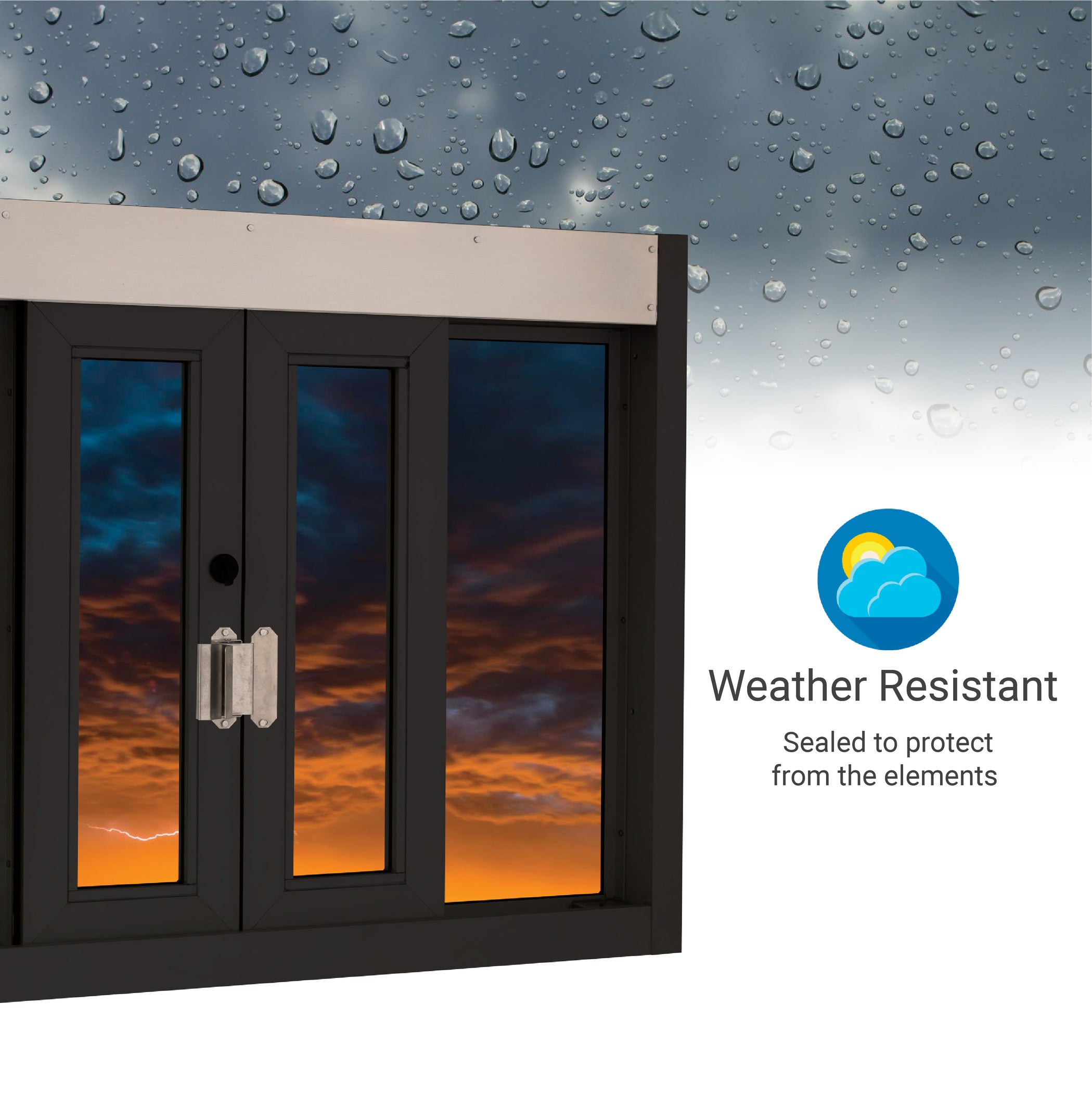 Quikserv Bi-parting Self Closing Drive Thru Window | | Multiple Sizes ...