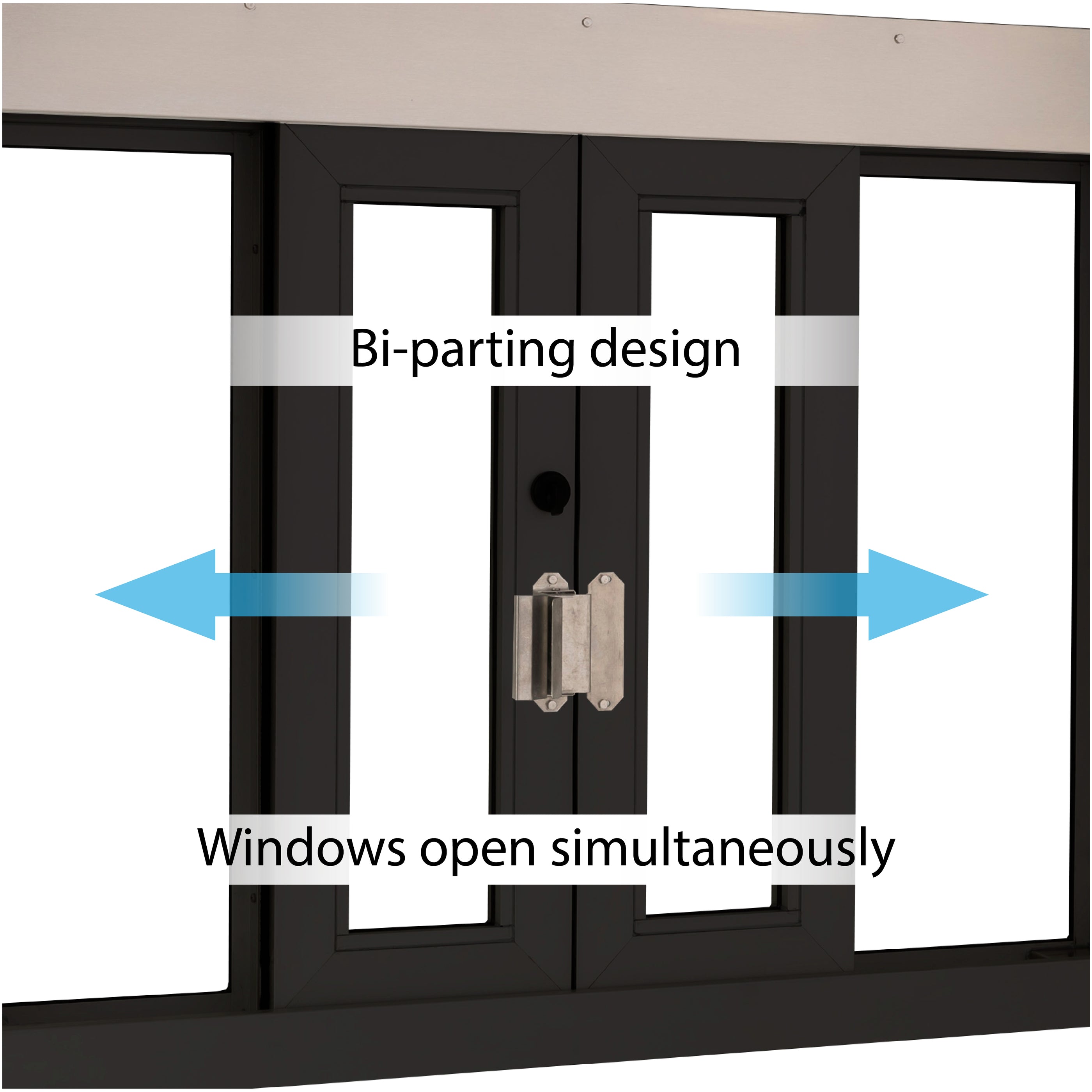 Quikserv Bi-parting Self Closing Drive Thru Window | | Multiple Sizes ...