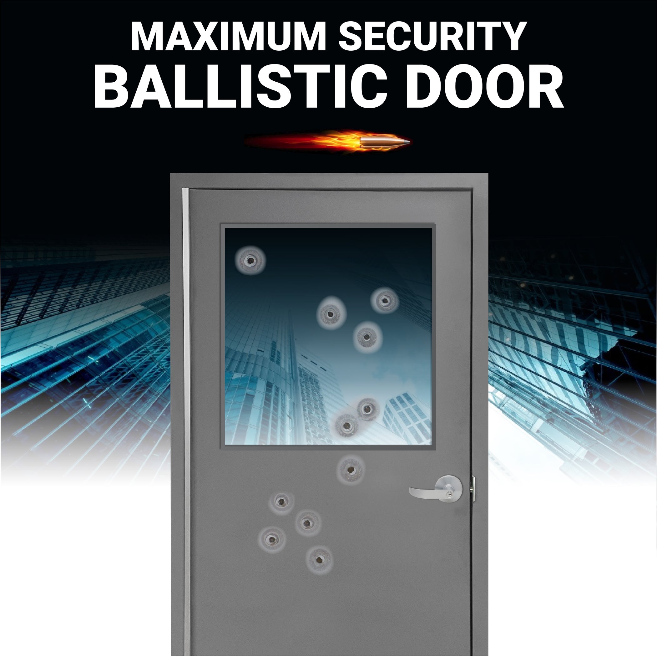 Bullet Resistant Metal Interior Door with Multiple Window Options ...